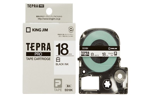 BÉ BÌNH|Băng nhãn in Tepra SS18K 18mm màu trắng King Jim Tepra PRO tapes